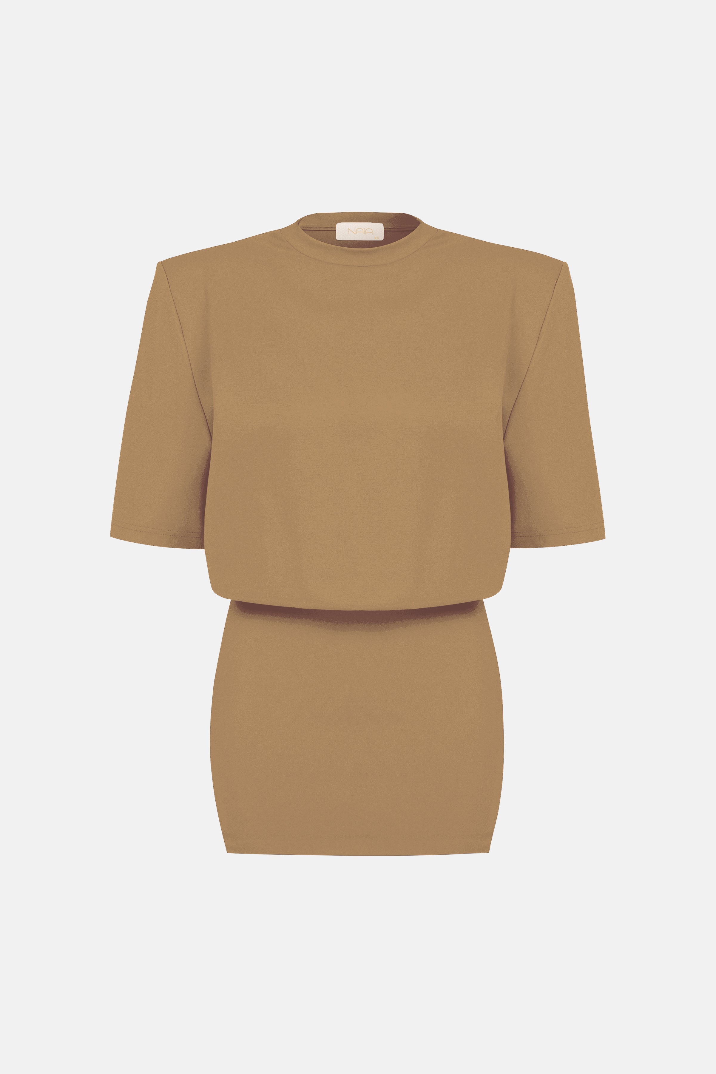 MIU T-SHIRT DRESS / LIGHT BROWN – NAIA | Official Website